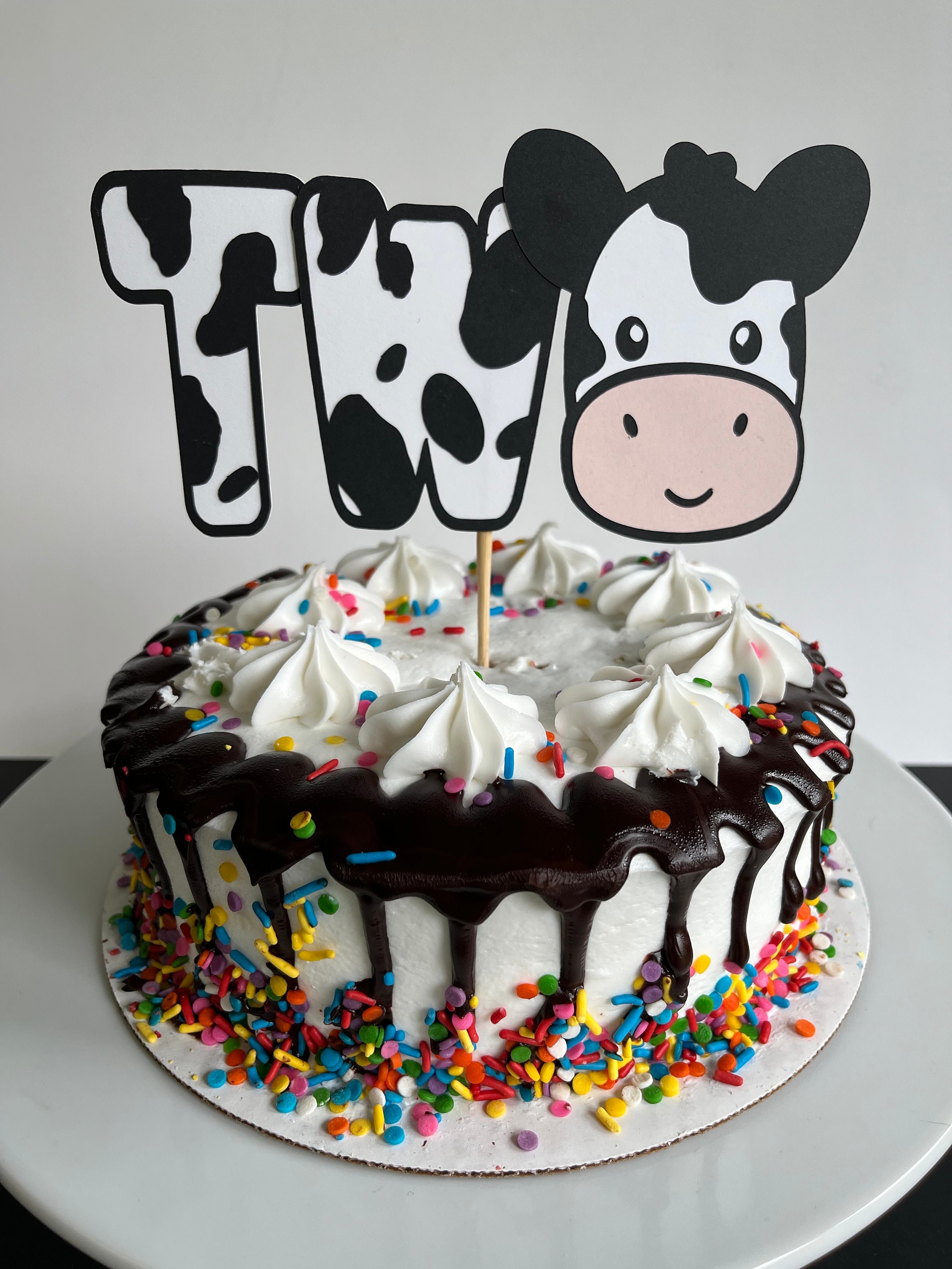 Cow Cake Topper Farm Animal Cake Topper Farm Theme Birthday - Etsy