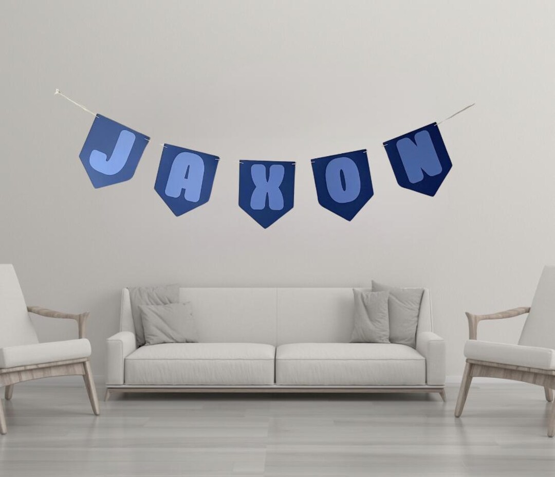 Custom Name Banner, Name Pennant Banner, Nursery Decor, Playroom Decor ...