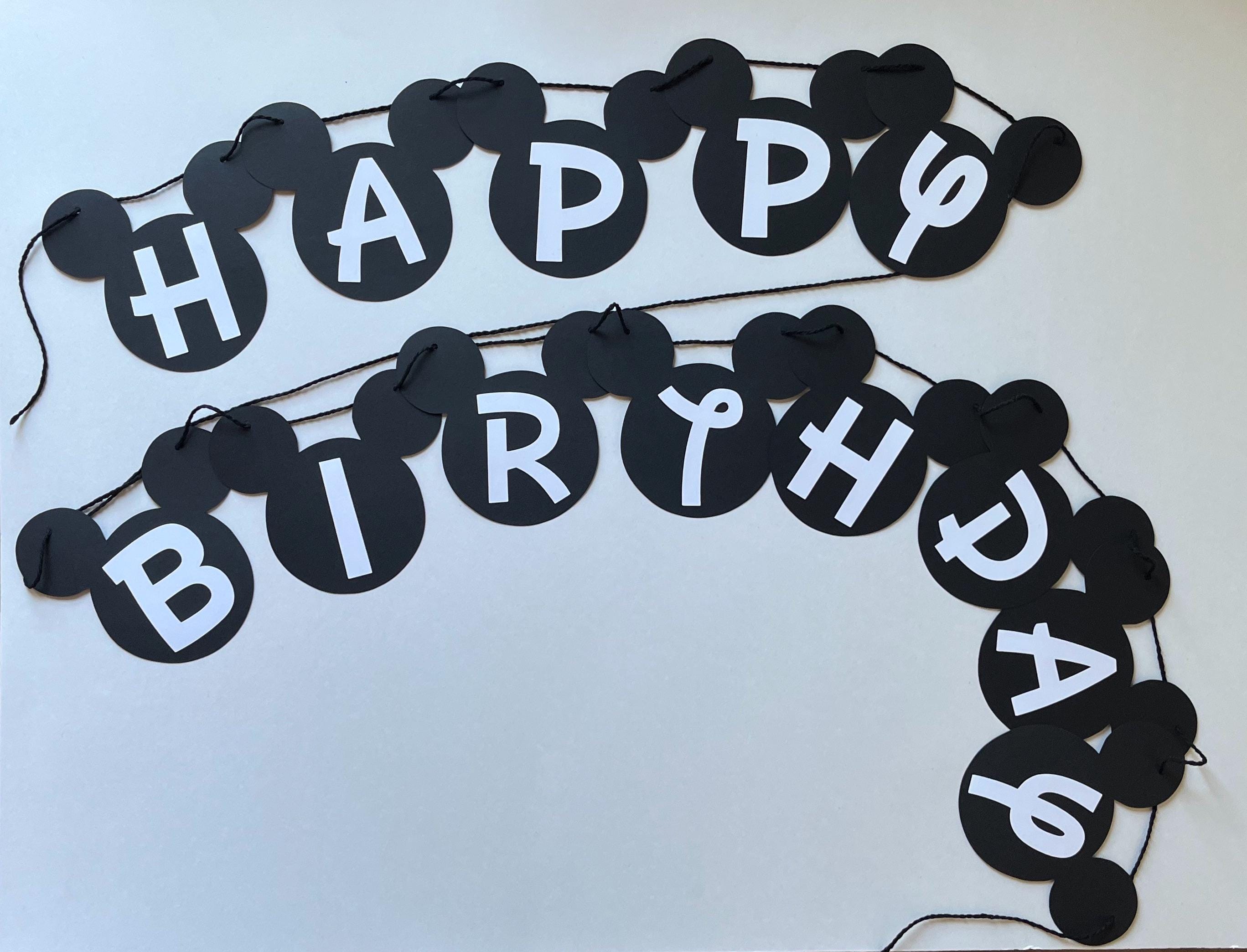 Mickey Mouse Banner, Modern Mickey Mouse Decor, Disney Birthday Banner ...