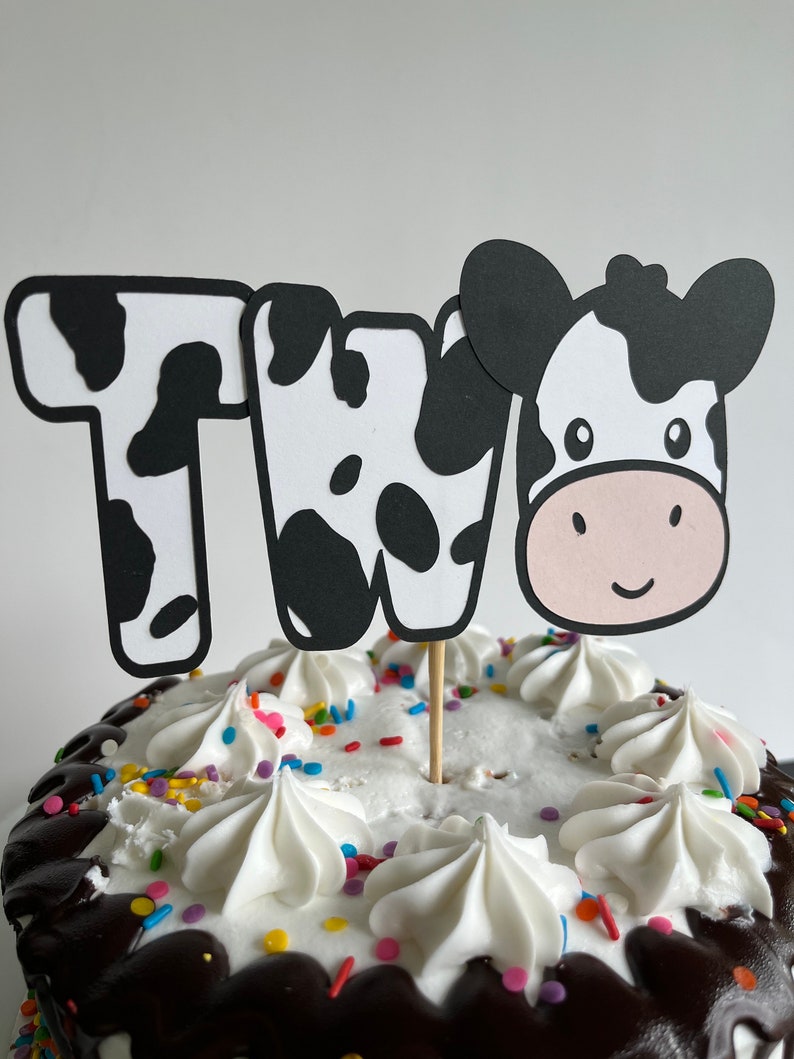 Cow Cake Topper, Farm Animal Cake Topper, Farm Theme Birthday, Cow ...