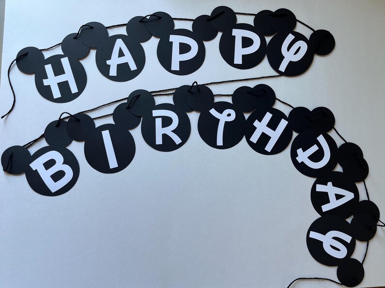 Mickey Mouse Banner, Modern Mickey Mouse Decor, Disney Birthday Banner ...
