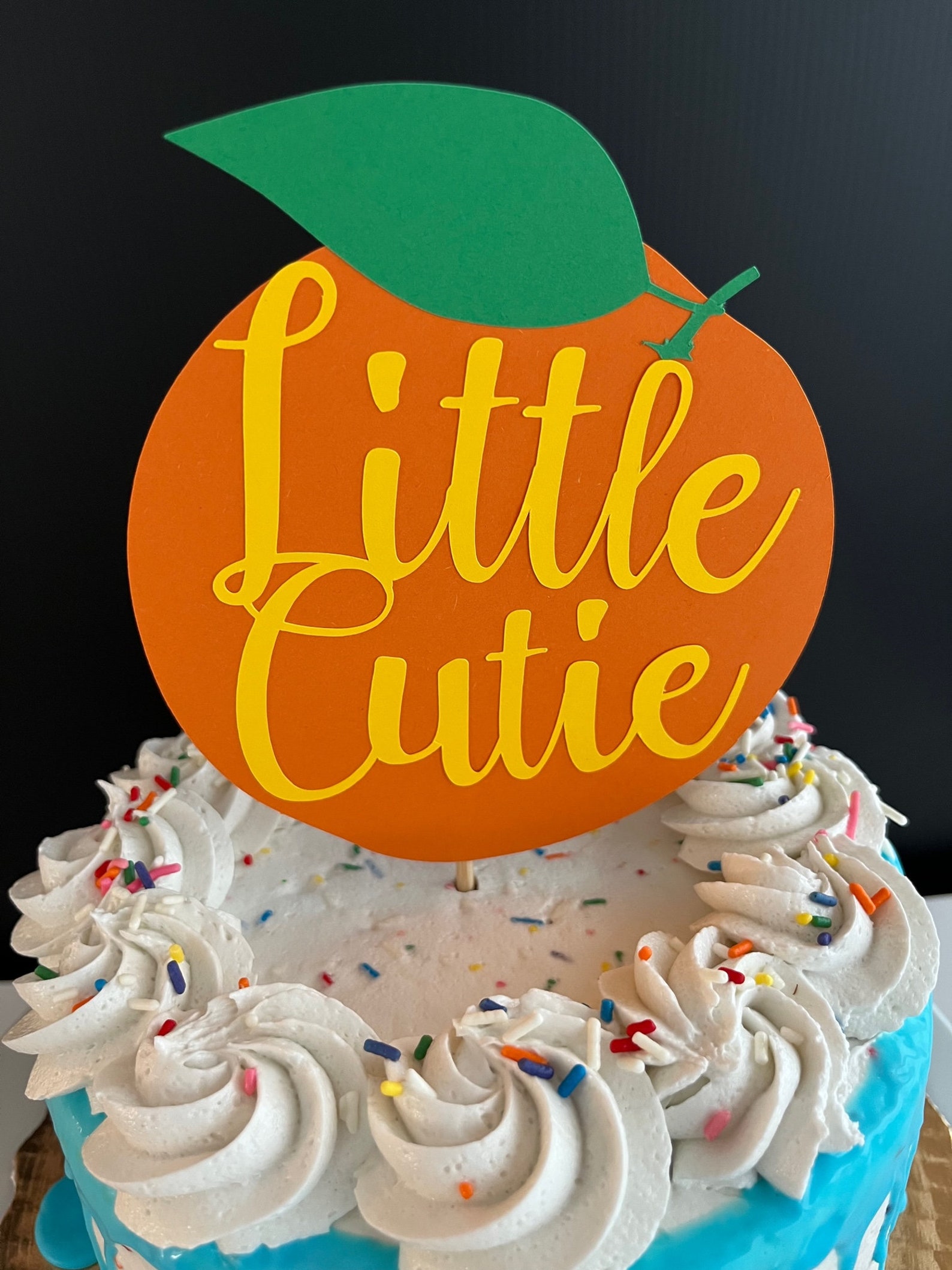 Little Cutie Cake Topper, Orange Cake Topper, Baby Shower Decor, Citrus ...