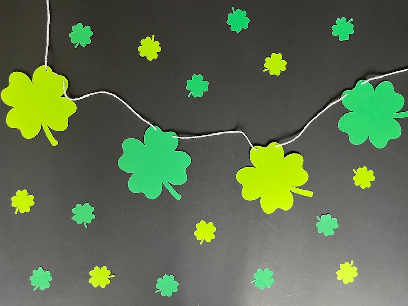 St Patricks Day Four Leaf Clover Party Garland, Lucky Banner, Party ...