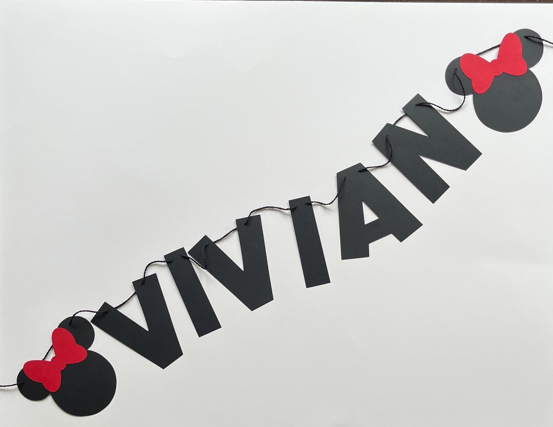 CUSTOM NAME Minnie Mouse Banner, Minnie Mouse Birthday, Disney Birthday ...