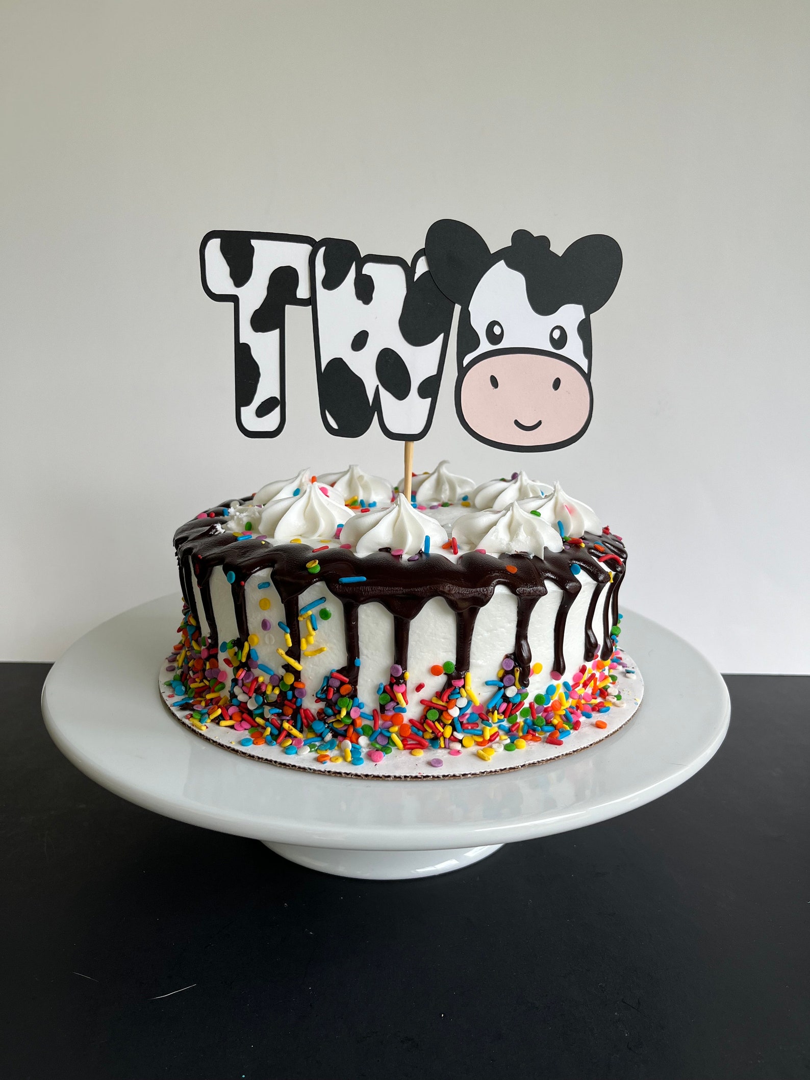 Cow Cake Topper, Farm Animal Cake Topper, Farm Theme Birthday, Cow ...
