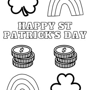St. Patrick's Day Coloring Page - Color and Cut - Etsy
