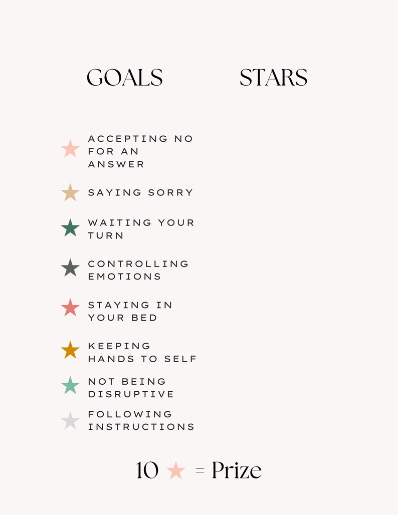Kids Star (reward) Chart - Bold - Etsy
