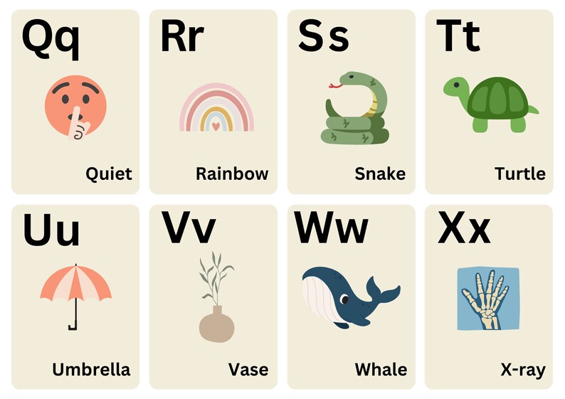 Printable Alphabet Flashcards - Etsy