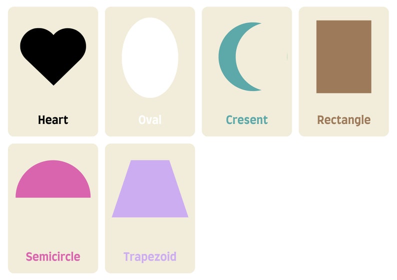 Printable Shapes Flashcards - Etsy