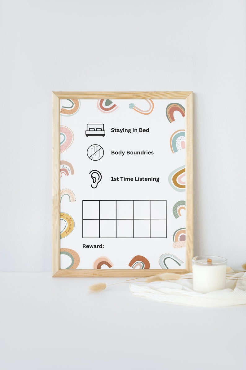 Behavioral Sticker Chart - Positive Reinforcement - Boho Rainbow - Etsy