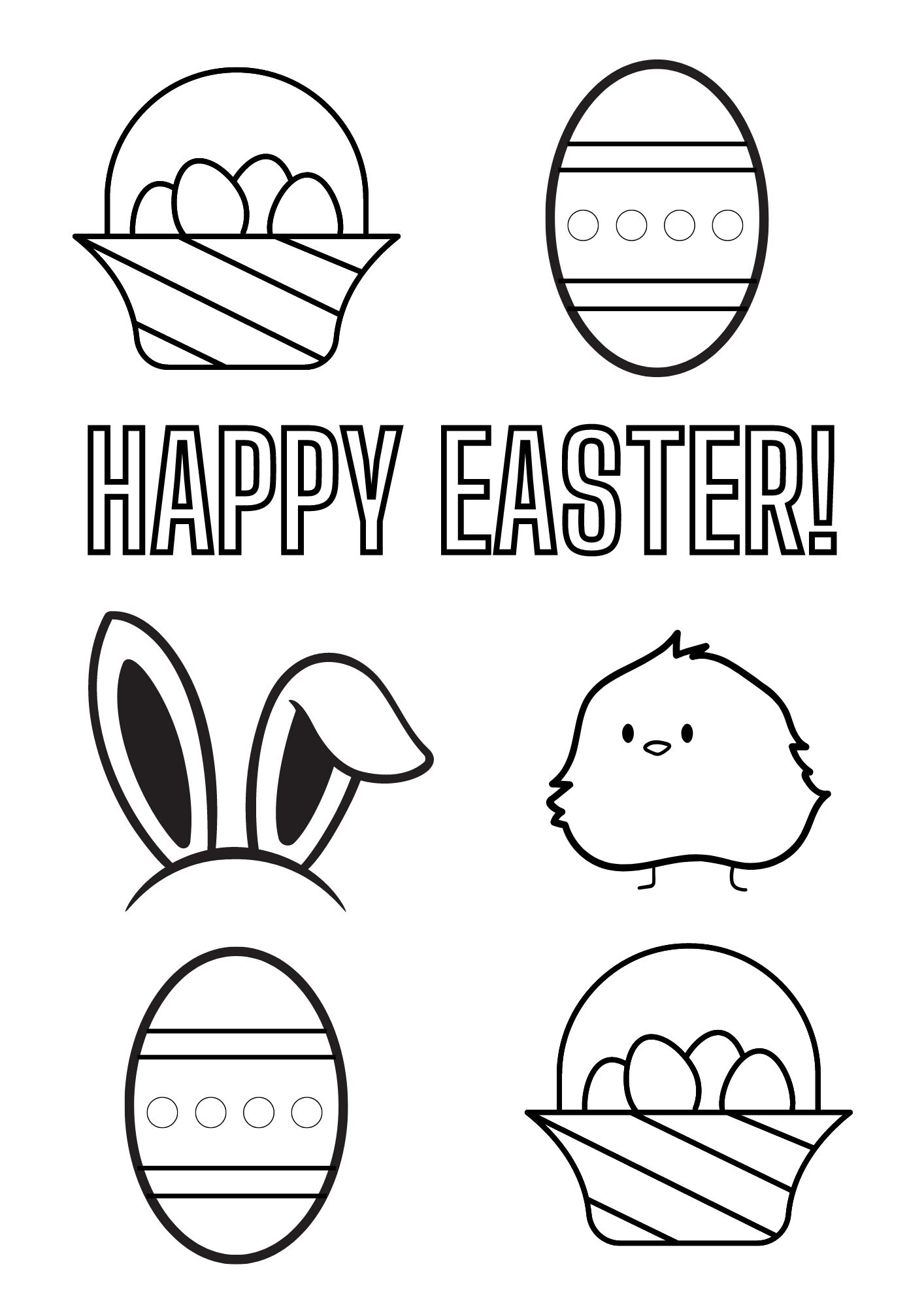 Easter Coloring Page - Color and Cut - Etsy