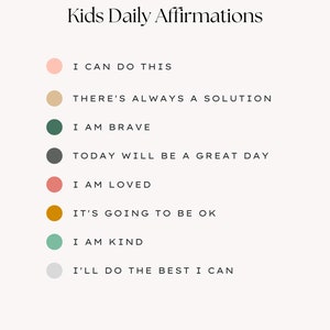 Kids Daily Affirmations - Bold - Etsy