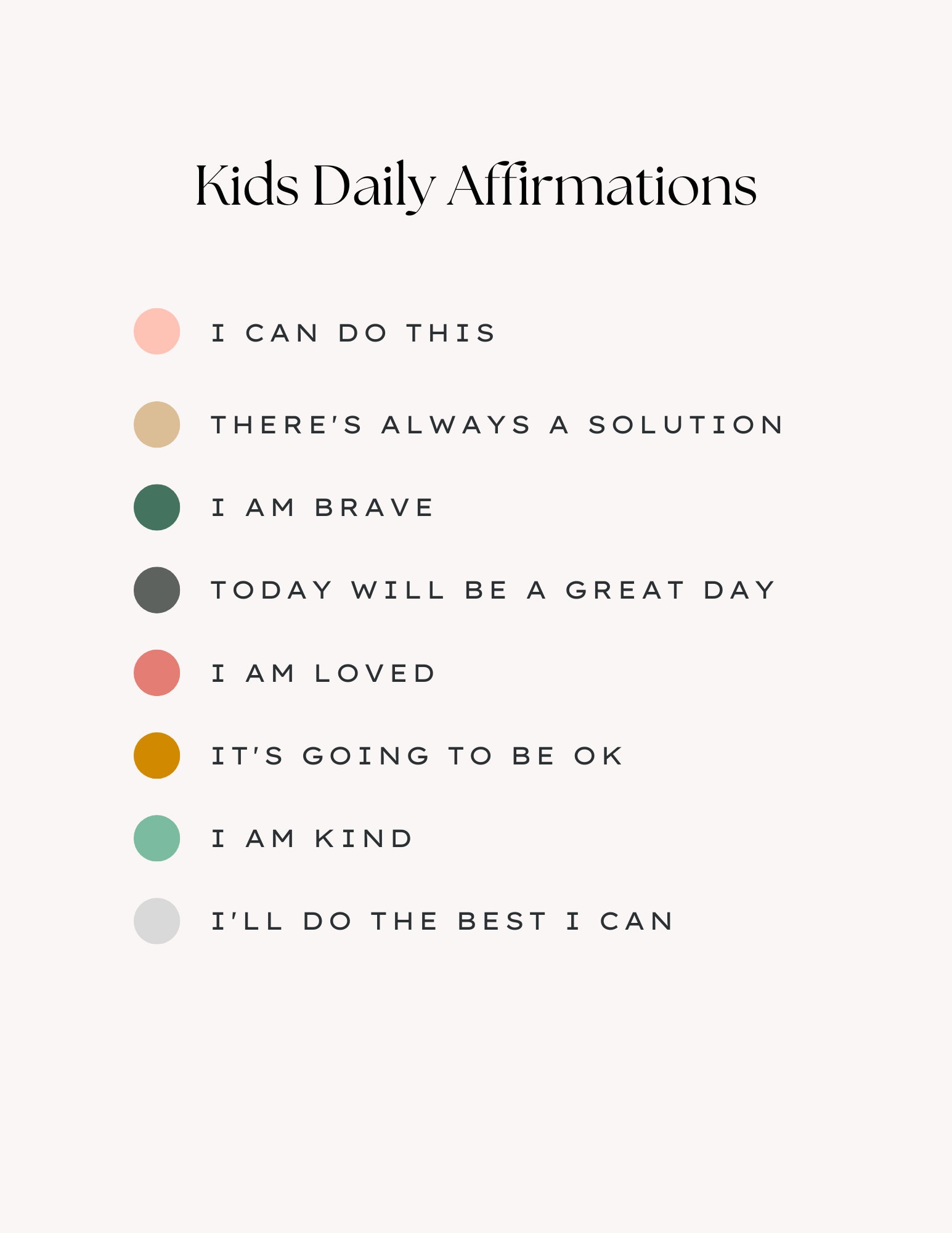 Kids Daily Affirmations - Bold - Etsy