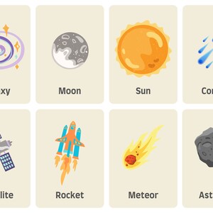 Printable Planet and Space Flashcards - Etsy