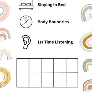 Behavioral Sticker Chart - Positive Reinforcement - Boho Rainbow - Etsy