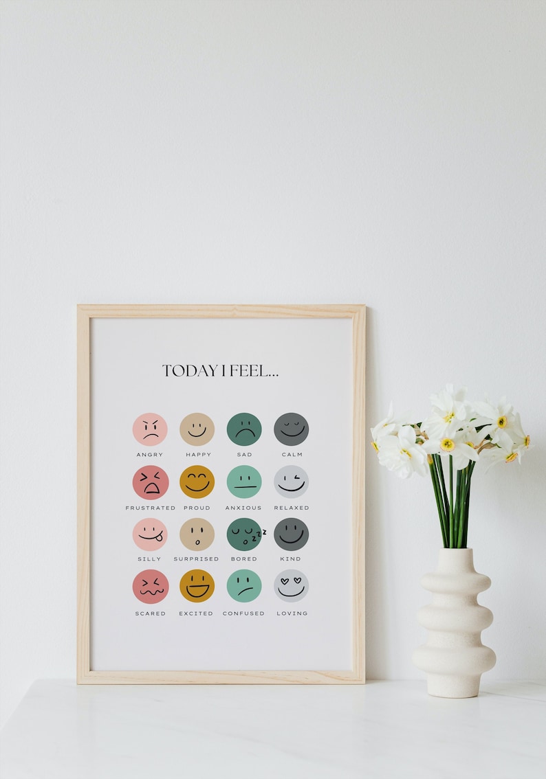 Calm Down Corner Feelings Chart, Printable SEL Poster, Kids Emotions ...