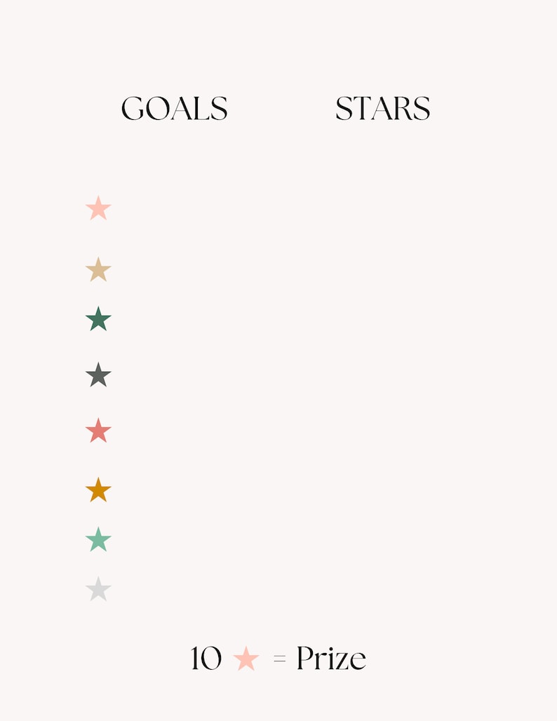 Kids Star (reward) Chart - Bold - Etsy