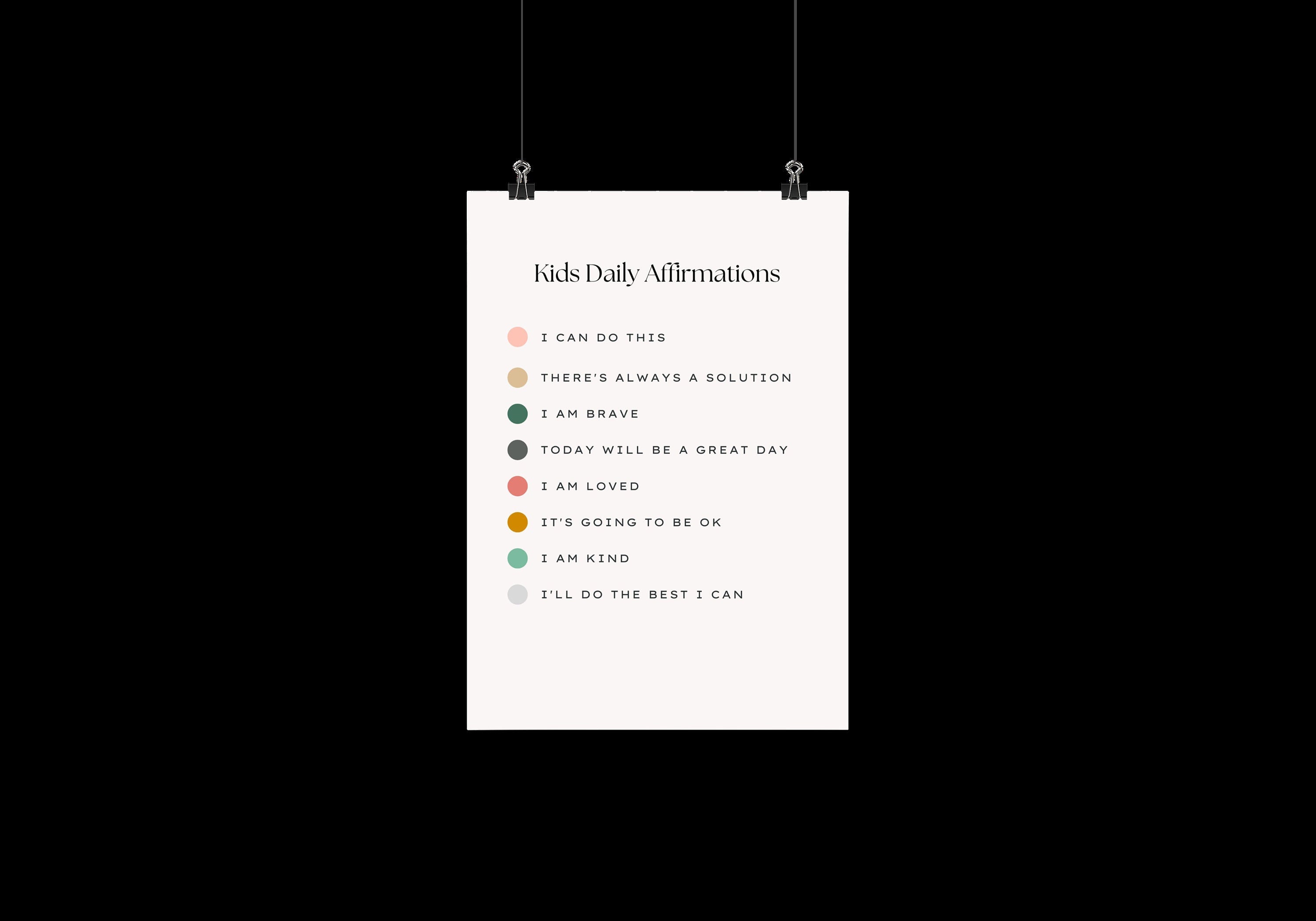 Kids Daily Affirmations - Bold - Etsy