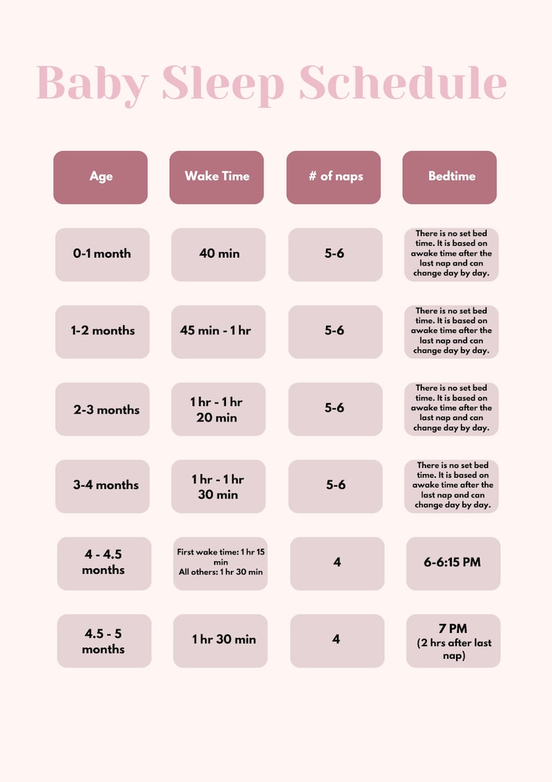 Baby Sleep Schedule: the First Year - Etsy