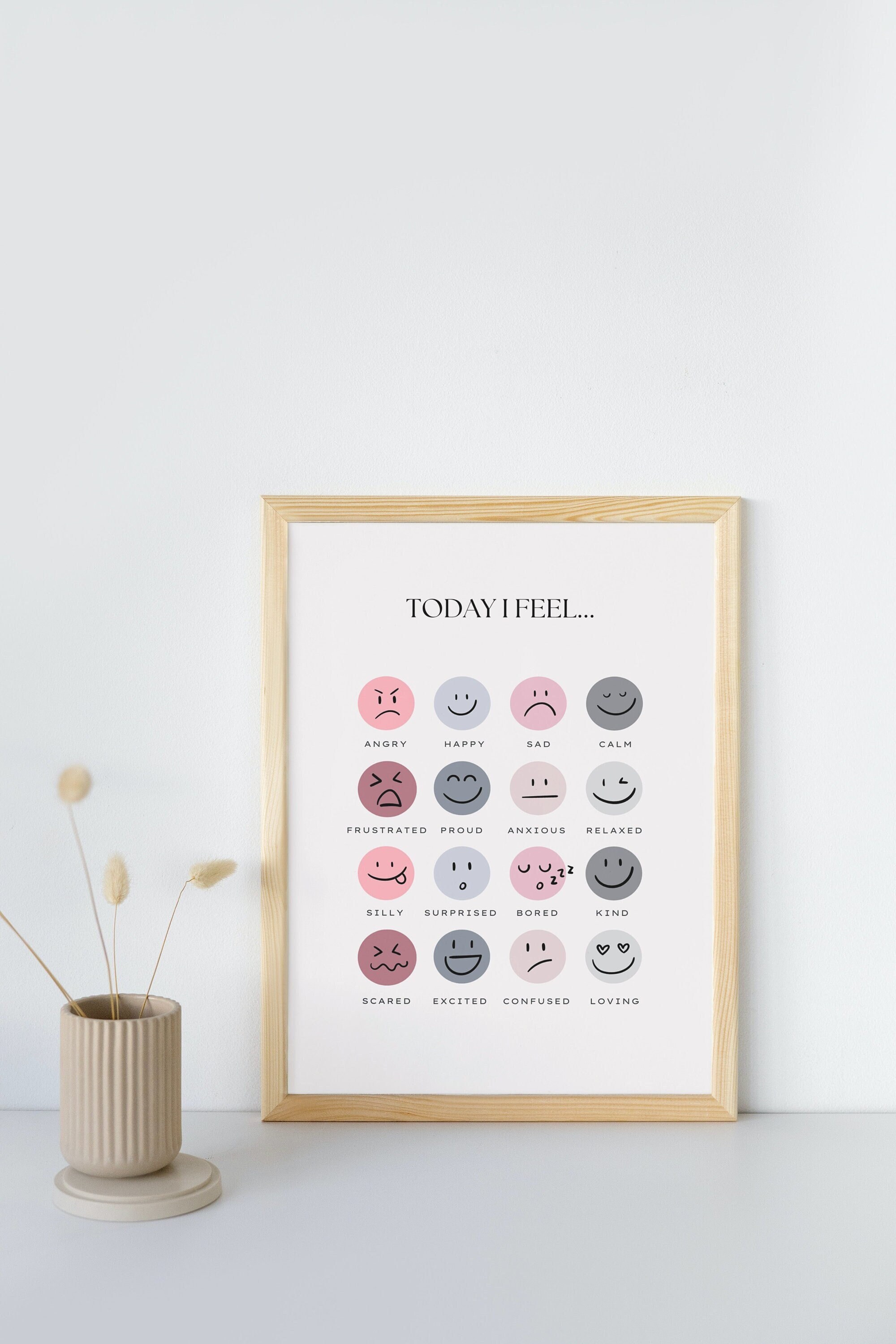 Toddler Big Feelings Chart - Pinks - Etsy
