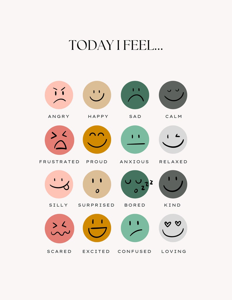 Calm Down Corner Feelings Chart, Printable SEL Poster, Kids Emotions ...