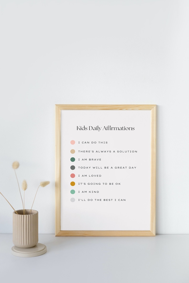 Kids Daily Affirmations - Bold - Etsy