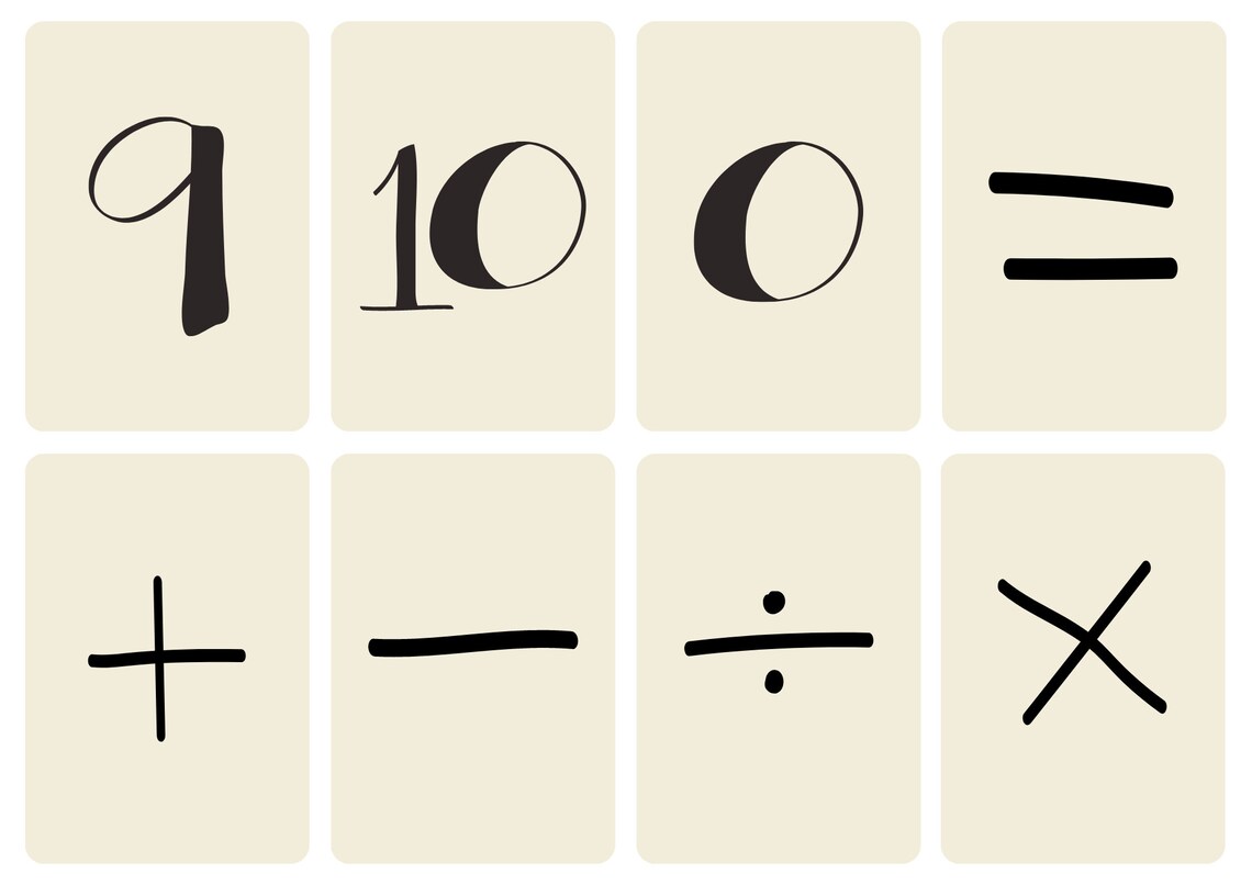 Printable Basic Math Flashcards - Etsy