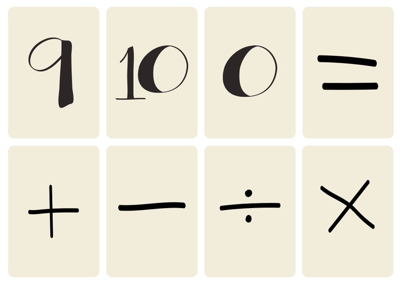 Printable Basic Math Flashcards - Etsy