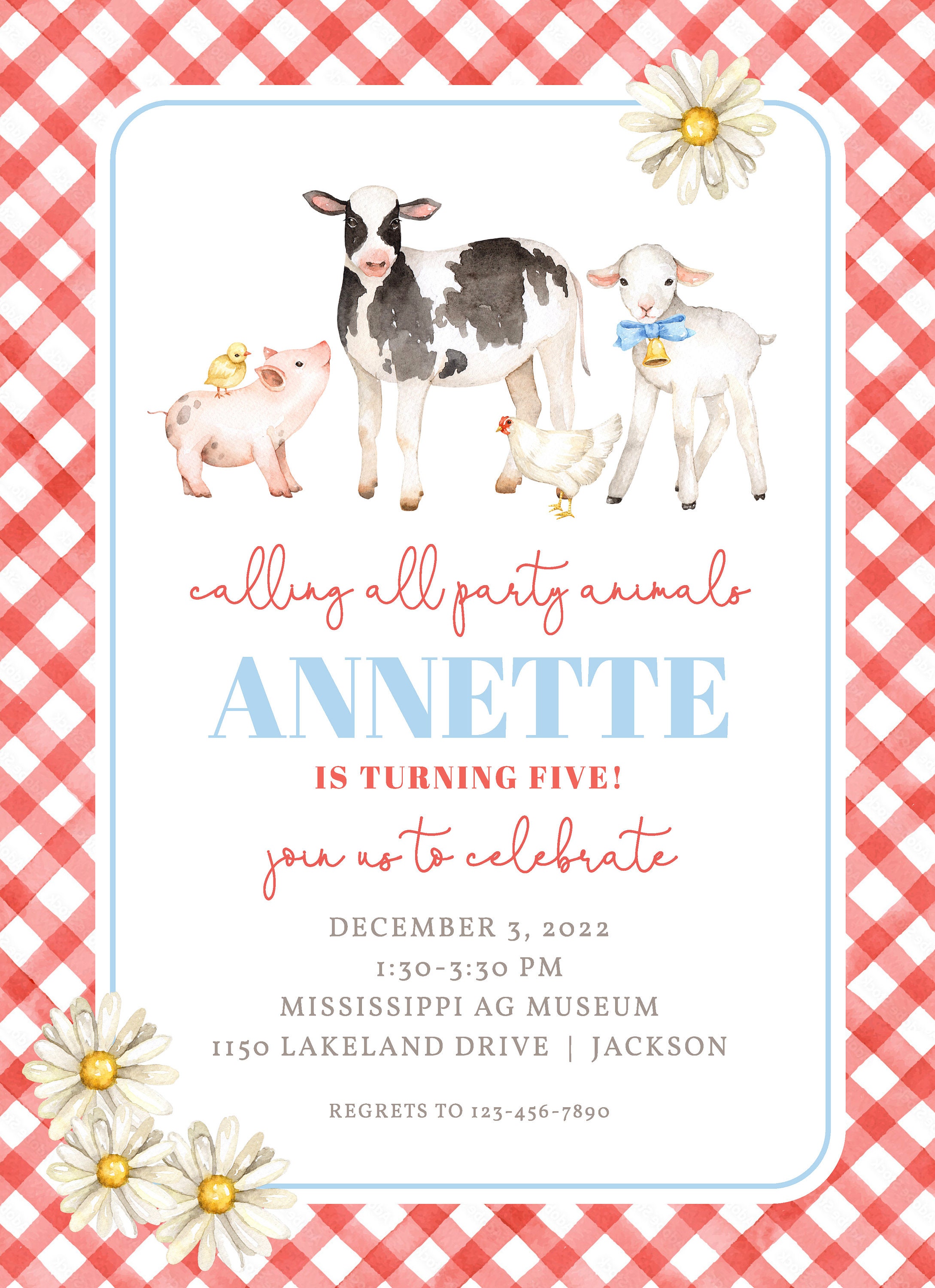 Farm Animal Party Invitation Design - Etsy