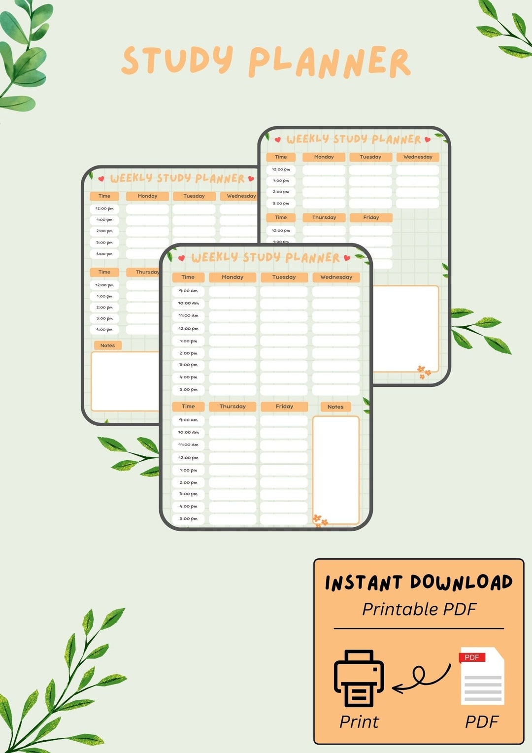 Study Planner, Study Tracker, Study Planner Printable, Study Tracker ...