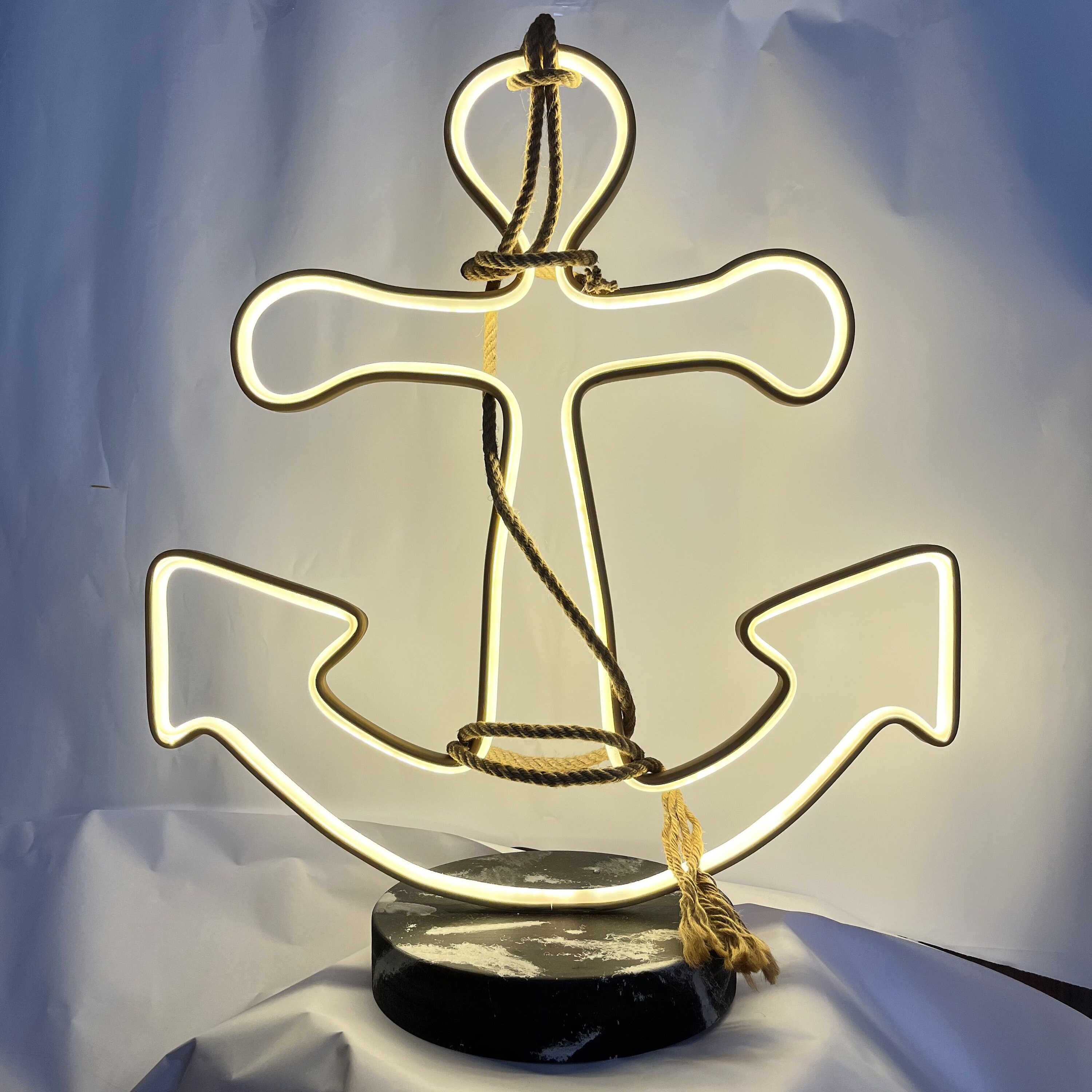 Anchor Lighting Decor With Led Lights, Sailor Light Decor, Housewarming ...