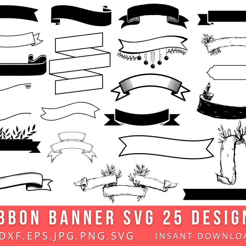 Ribbon Banner Svg - Etsy