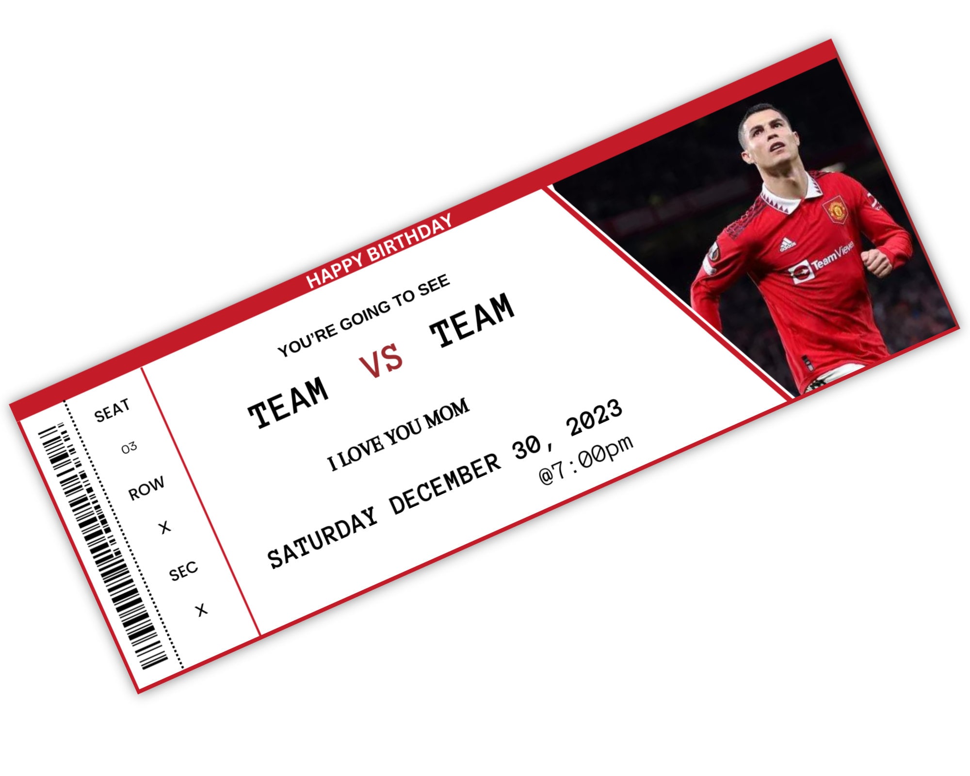 CANVA Editable Football Game Ticket, Football Birthday Ticket, Surprise ...