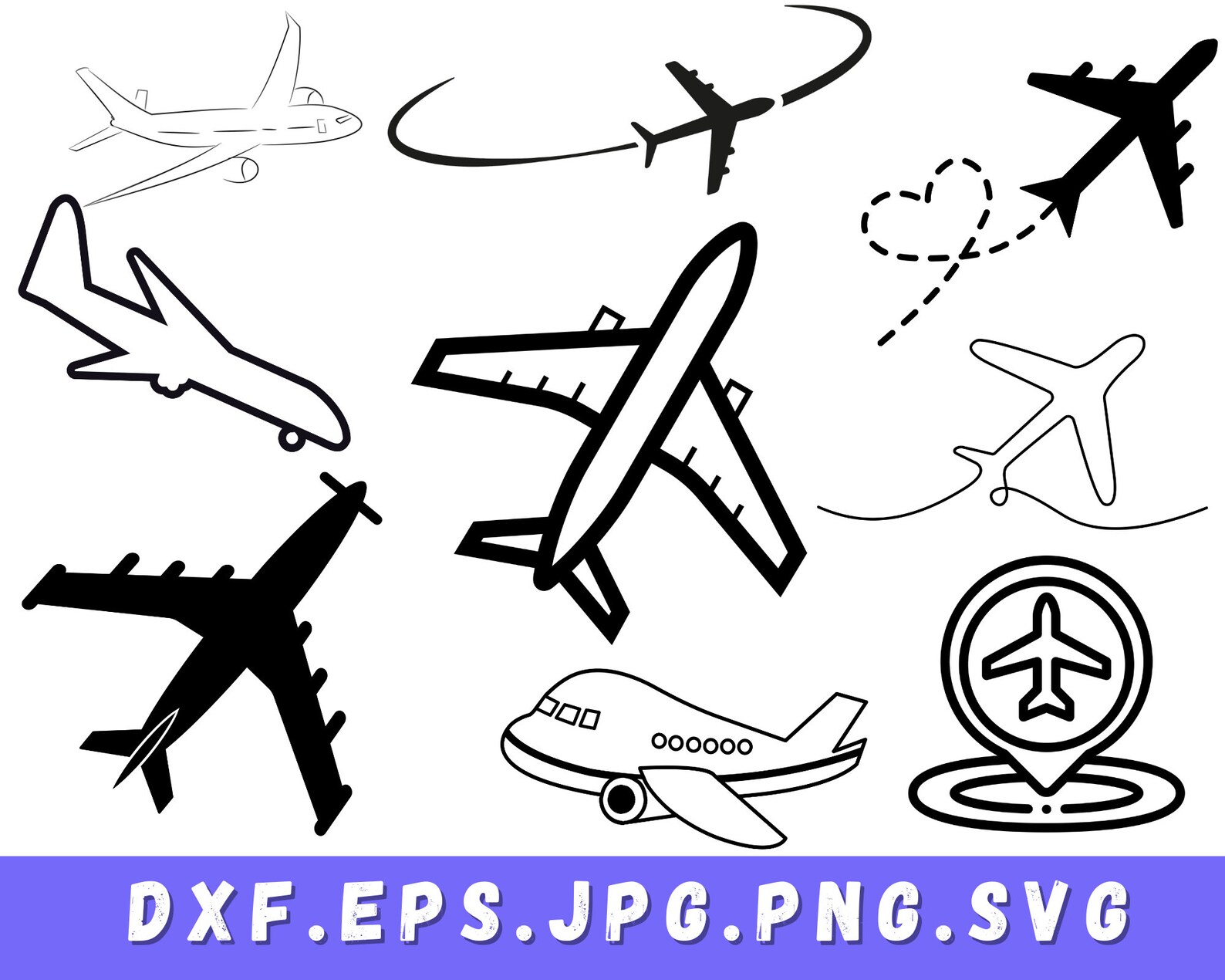 Airplane Svg Bundle, Airplane Png, Airplane Clipart, Airplane Cut File ...