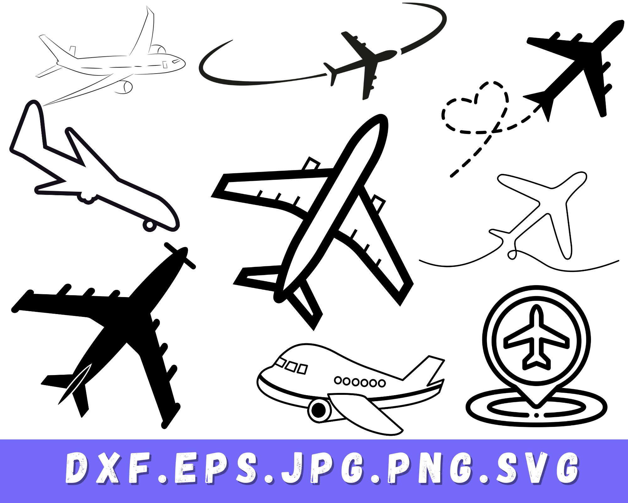Airplane Svg Bundle, Airplane Png, Airplane Clipart, Airplane Cut File ...