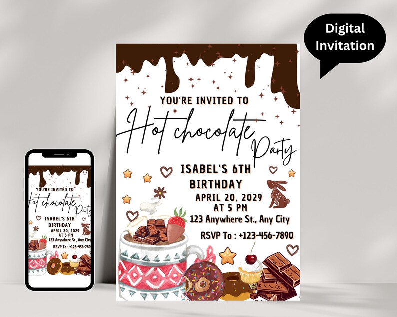 Hot Chocolate Invitation, Cookies and Cocoa Invite, Holiday Party ...