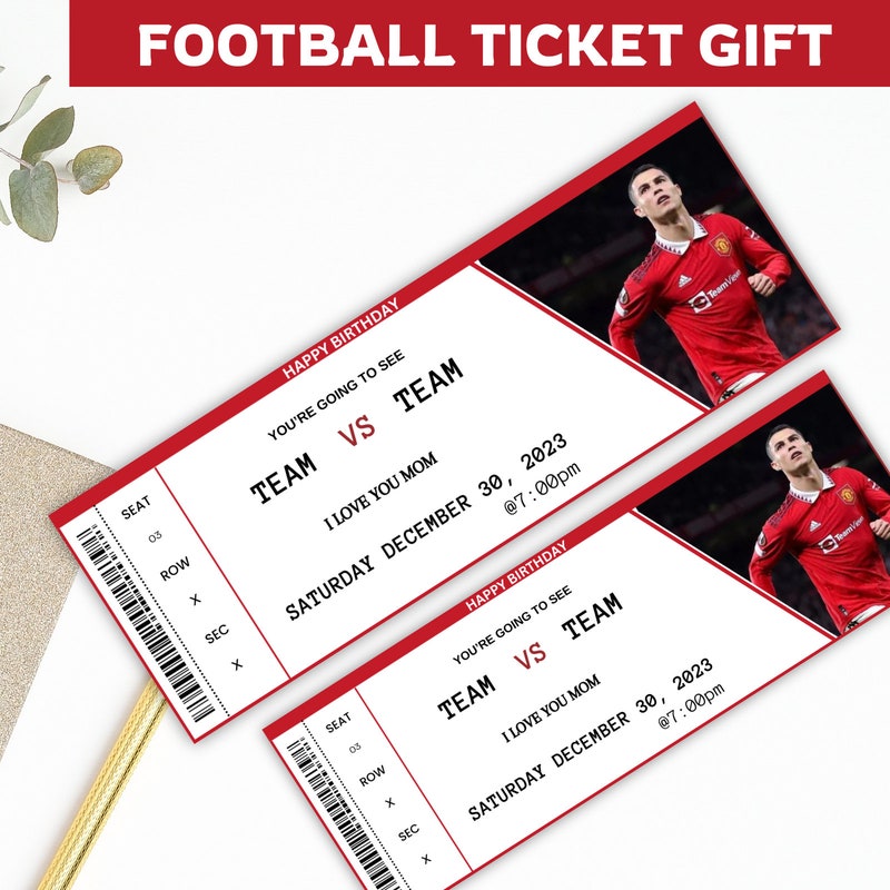 Manchester United Ticket Template - Etsy UK