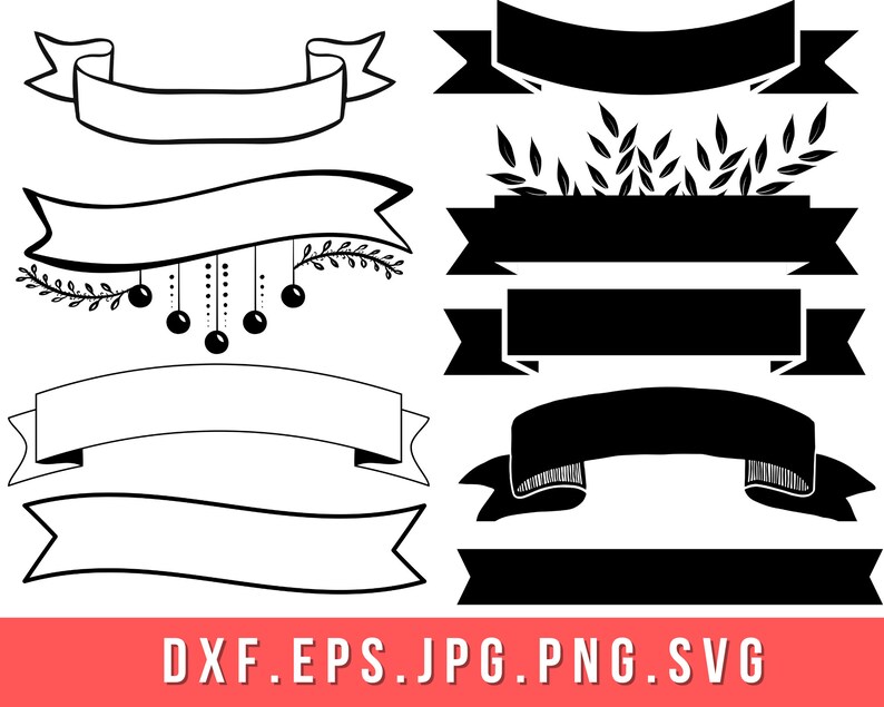 Ribbon Banner Svg, Banner Svg Bundle, Ribbon Svg, Ribbon Clipart ...