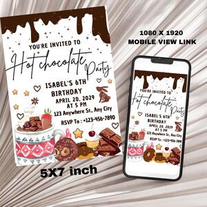 Hot Chocolate Invitation, Cookies and Cocoa Invite, Holiday Party ...