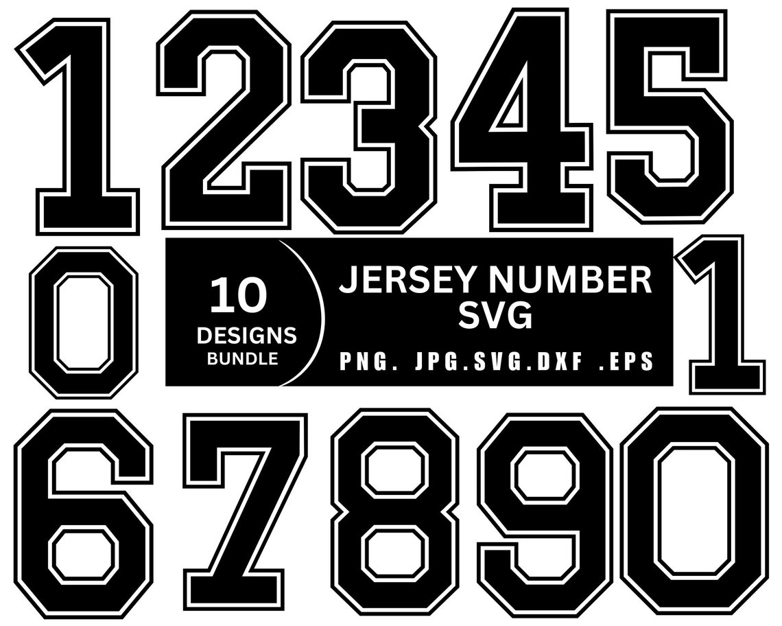 Jersey Number Svg Bundle, Numbers Svg,football Jersey Svg, Jersey ...