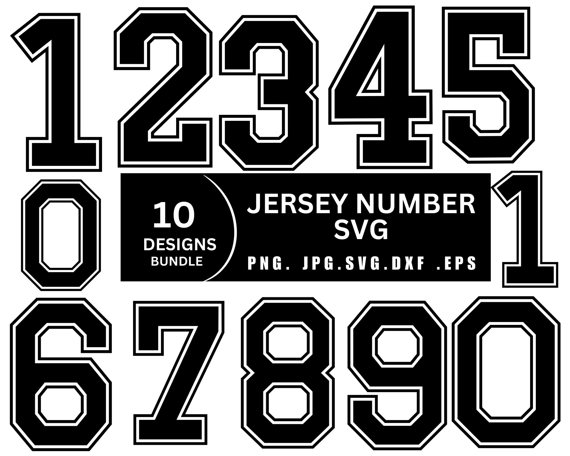 Jersey Number Svg Bundle, Numbers Svg,football Jersey Svg, Jersey ...