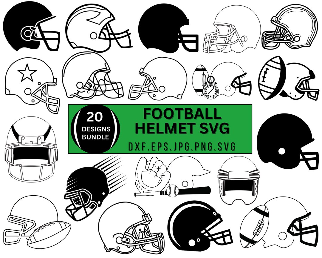 Football Helmet Svg Bundle, Football Clipart, Football Shirt Svg ...