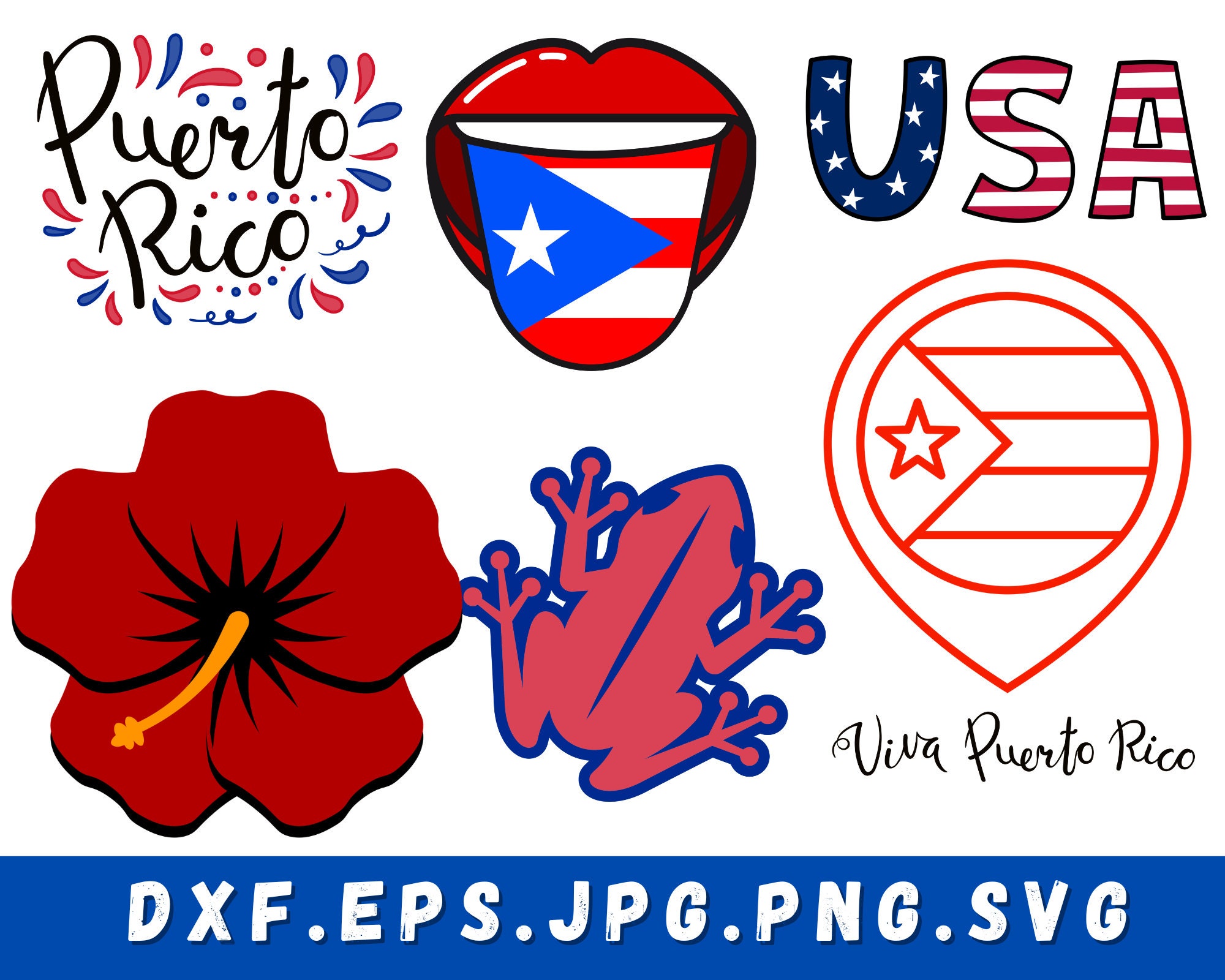 Puerto Rico Svg /png, Puerto Rico Svg Bundle, Puerto Rico Flag Svg ...
