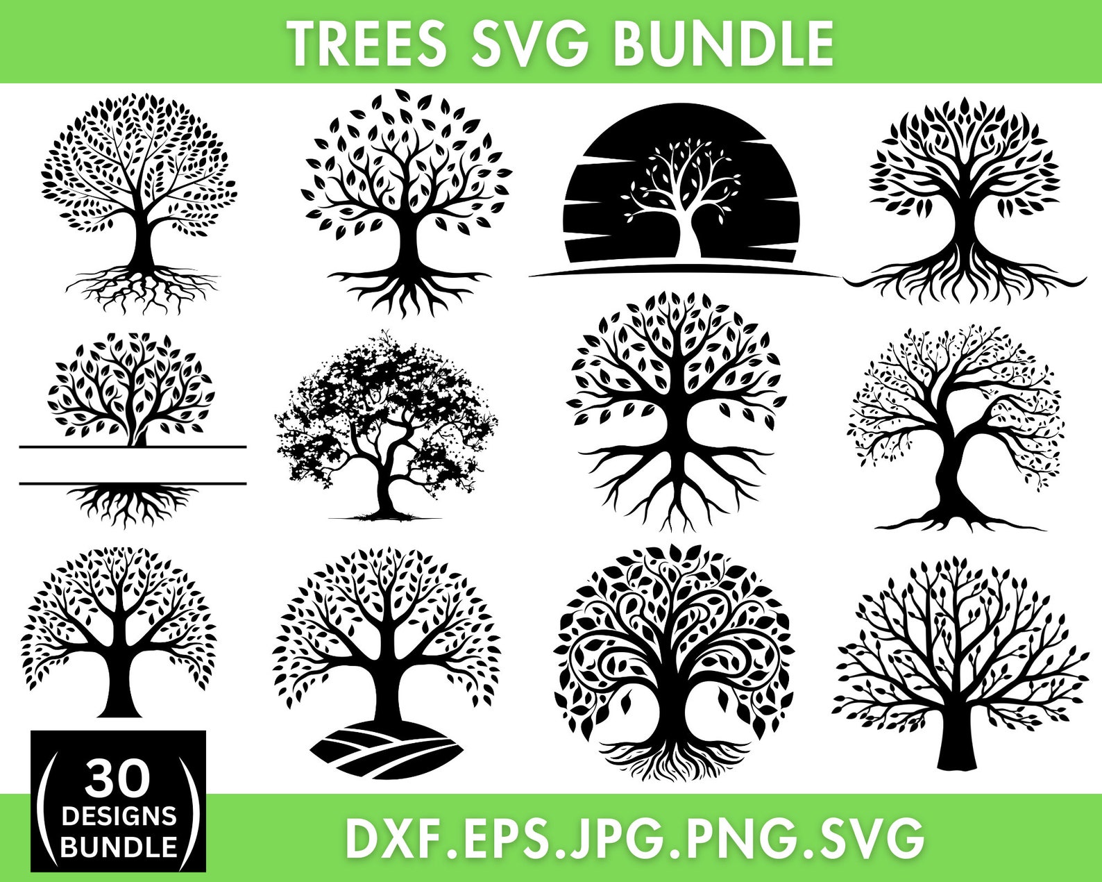 25 Forest Tree Svg Bundle, Tree of Life Svg, Tree of Life Clipart, Tree ...