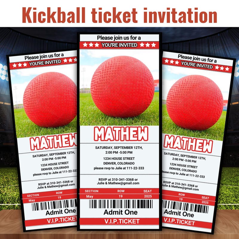 Kickball Game Invitations - Etsy