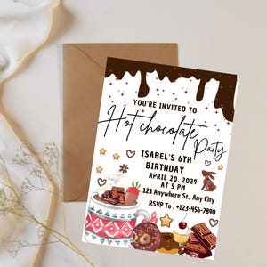 Hot Chocolate Invitation, Cookies and Cocoa Invite, Holiday Party ...