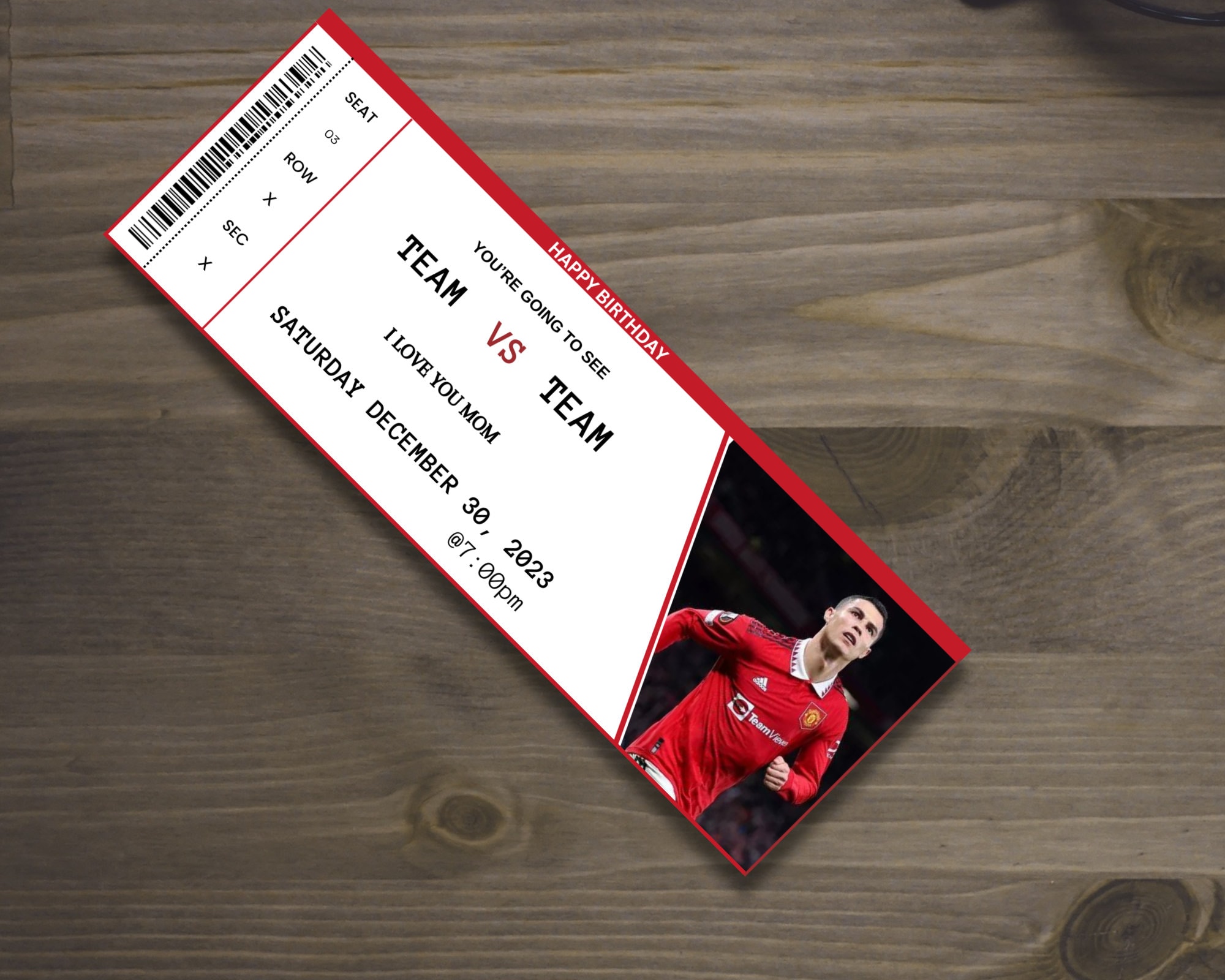 CANVA Editable Football Game Ticket, Football Birthday Ticket, Surprise ...
