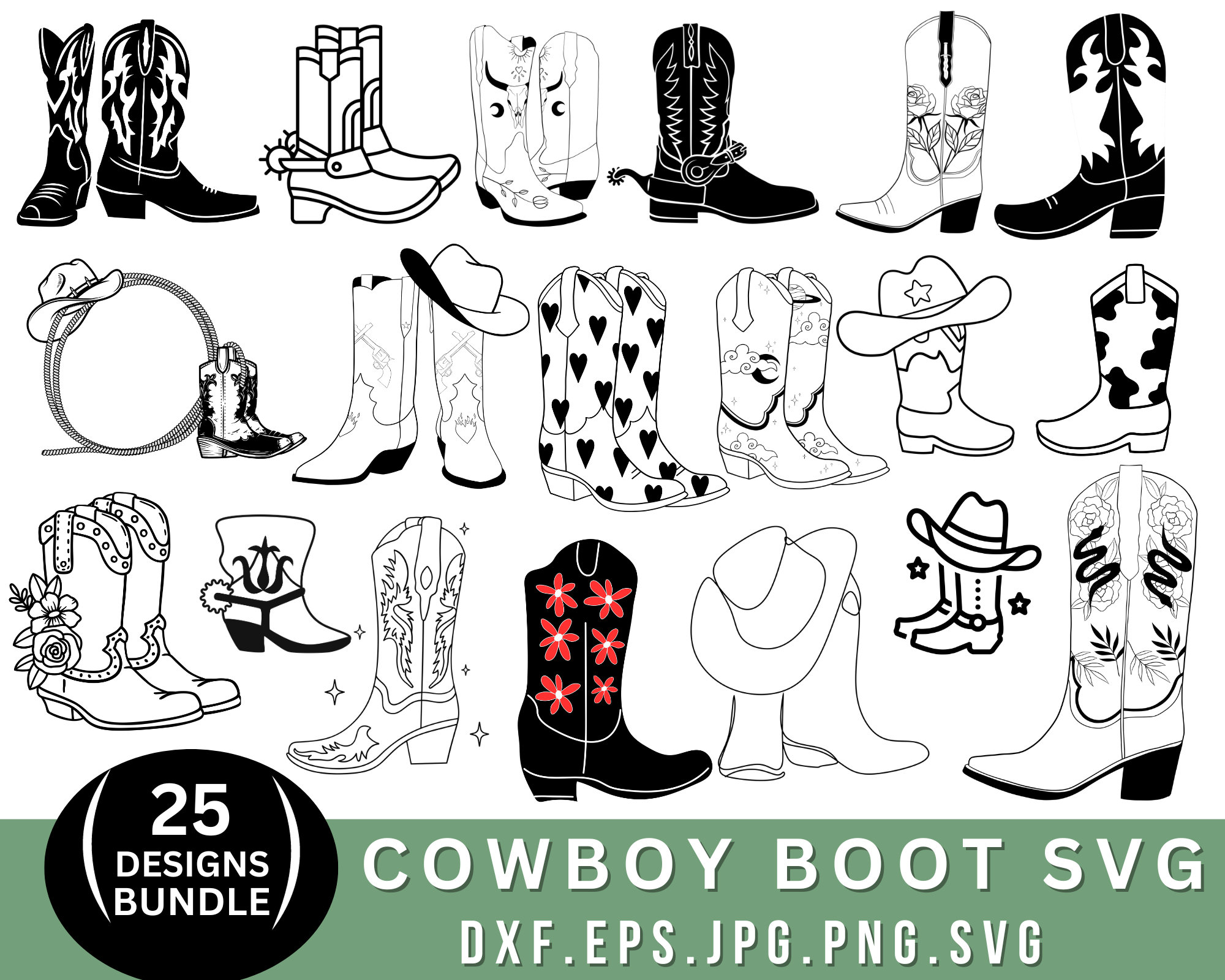 Cowboy Boots Svg Bundle,cowboy Boots Png, Cowboy Svg, Cowboy Hat Svg ...
