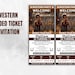 Western Rodeo Ticket Invitation, Birthday Party Cowboy or Cowgirl ...