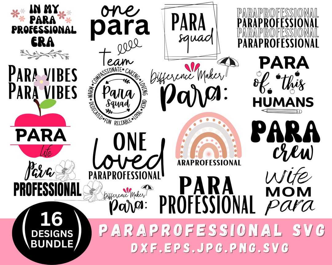 Paraprofessional Svg Bundle, Paraprofessional Png, Teacher Svg, Teacher ...